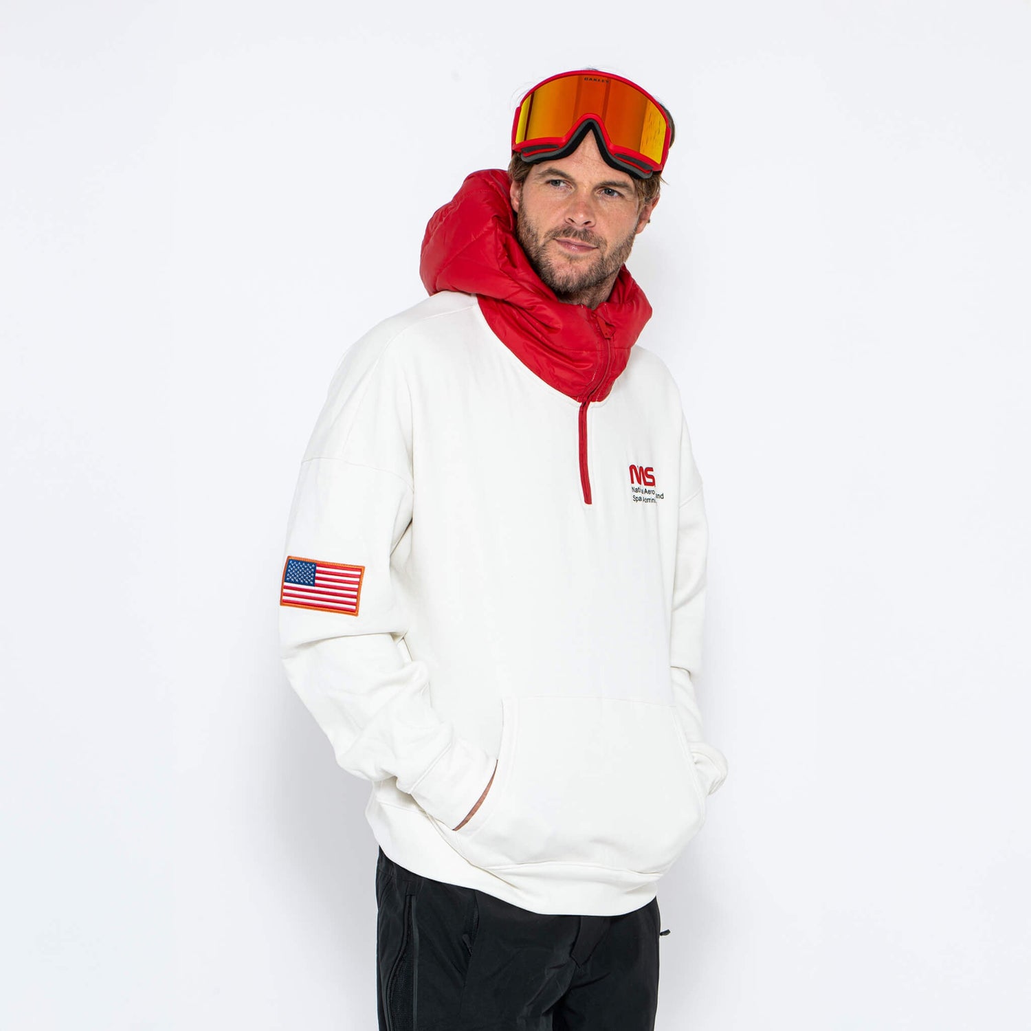 WR Puffer Hoodie, White NASA - Oneskee US